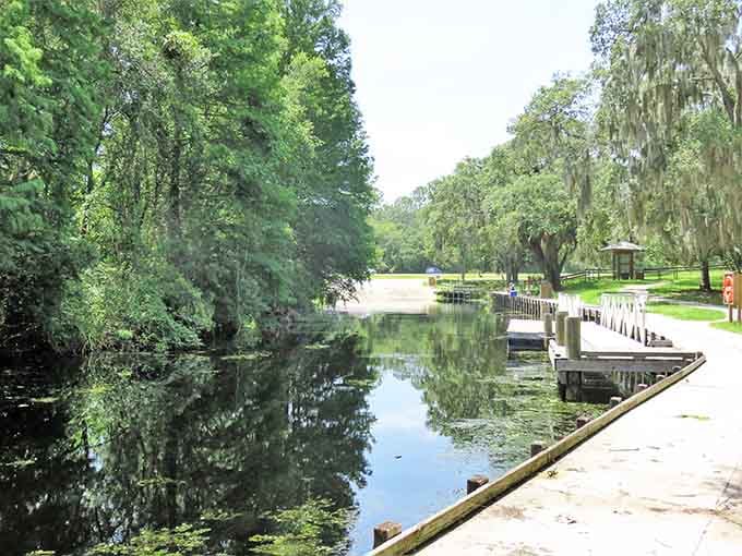 The boat ramp area serves as your launching pad to aquatic adventures, where the only traffic jam involves deciding which direction to paddle first.