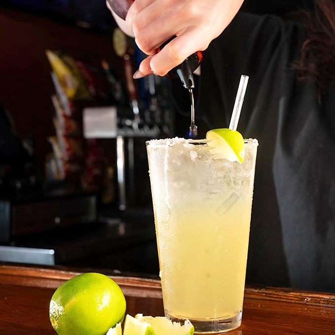 The perfect margarita gets its finishing touch &ndash; a splash of theater as the bartender adds that final ingredient to your weekend unwinding ritual.