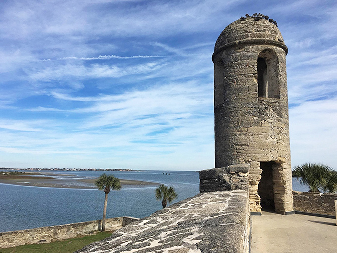 From this lookout tower, sentries spotted approaching ships miles away, giving plenty of warning before potential attacks.