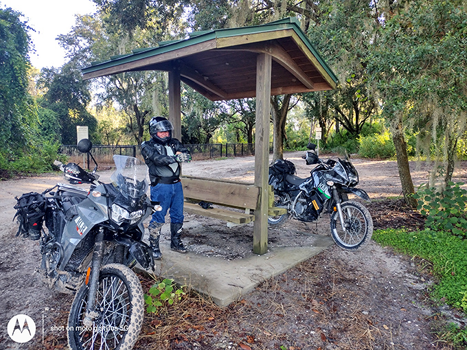 A peaceful moment on the trail where riders can appreciate the old Florida landscape that existed long before theme parks arrived.