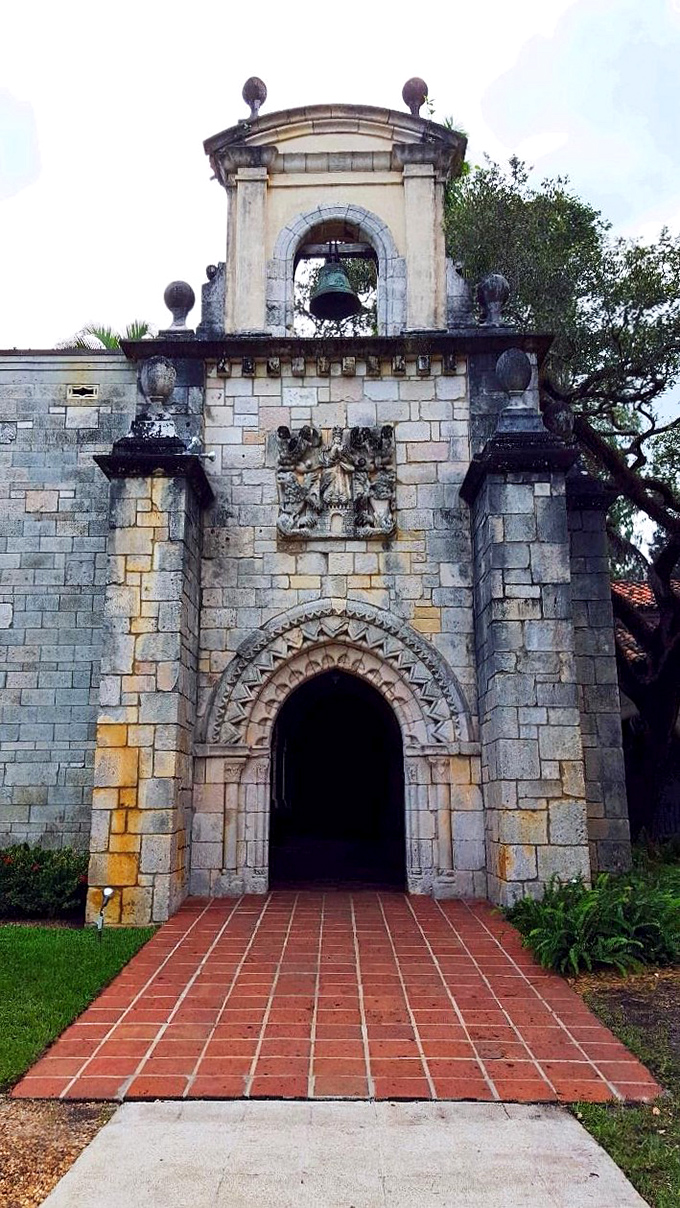 The monastery entrance looks like it's waiting for dragons to fly overhead&mdash;Game of Thrones vibes in the Sunshine State.