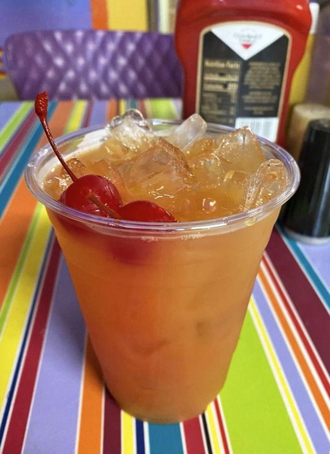 Their Rum Runner &ndash; a sweet, fruity concoction topped with cherries that tastes like Florida vacation in a cup.
