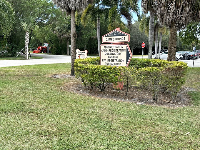 Directional signage that doesn't just tell you where to go, but hints at the multitude of experiences waiting around every corner.