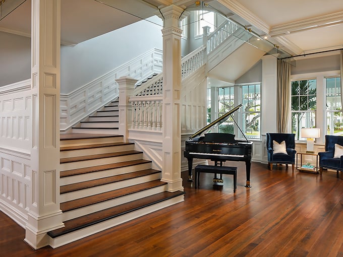 This isn't just a staircase &ndash; it's a stage for your personal "I've arrived" moment, complete with gleaming wood that's witnessed decades of grand entrances.