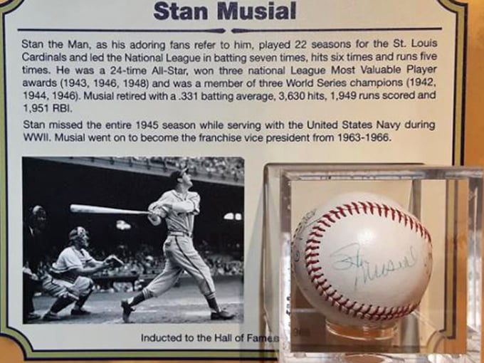 Stan Musial's display honors a player who made excellence look easy, back when baseball was played by actual human beings.