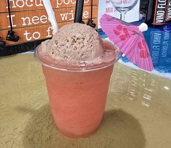 They put ice cream in the wine slushy because sometimes more is actually more.