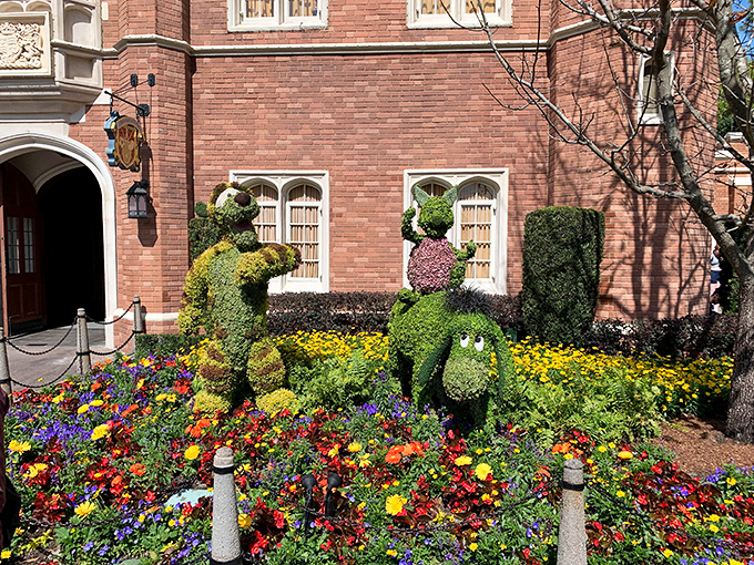 Winnie the Pooh and friends, reimagined as botanical masterpieces! These topiaries prove that British gardeners have a sense of humor and incredible patience.