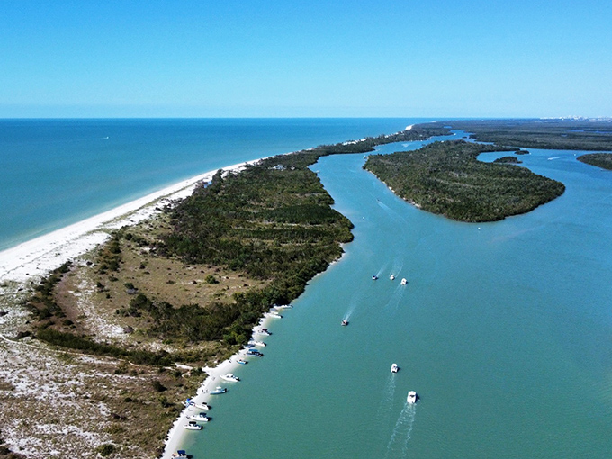 From above, Keewaydin reveals its true character &ndash; a pristine barrier island embraced by Gulf waters and protected mangrove forests.
