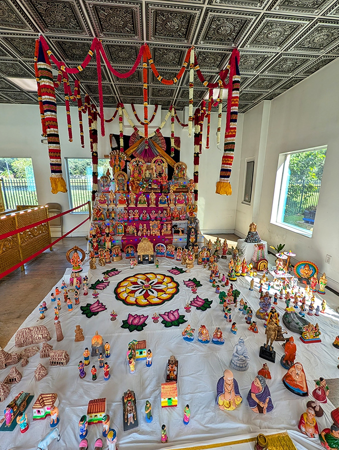 During special celebrations, elaborate displays of figurines create miniature worlds depicting scenes from Hindu epics &ndash; tiny dramas with cosmic significance.