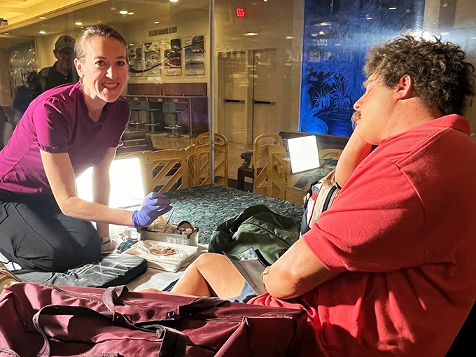 Behind the scenes, maintenance staff ensure The Traveler stays pristine &ndash; unlike real passengers who spill coffee on themselves regularly.