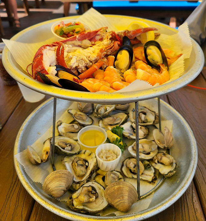 Seafood towers that make neighboring tables jealous &ndash; fresh oysters, succulent shrimp, and lobster arranged like oceanic jewelry.