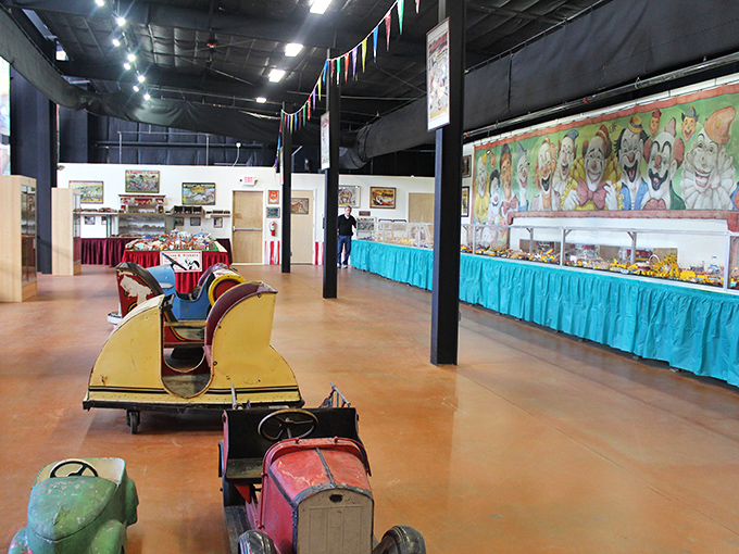 The museum's spacious interior houses full-sized rides and attractions, creating an immersive experience that brings carnival history to life.