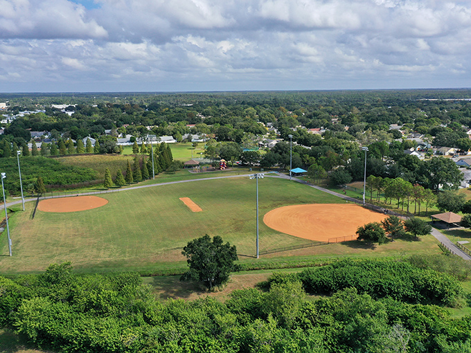 Field of dreams: These baseball diamonds have witnessed countless home runs, strikeouts, and the timeless American tradition of "just one more inning" as daylight fades.