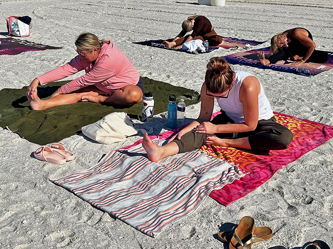 Gentle stretching with the soundtrack of waves creates the perfect environment for releasing tension and finding peace.