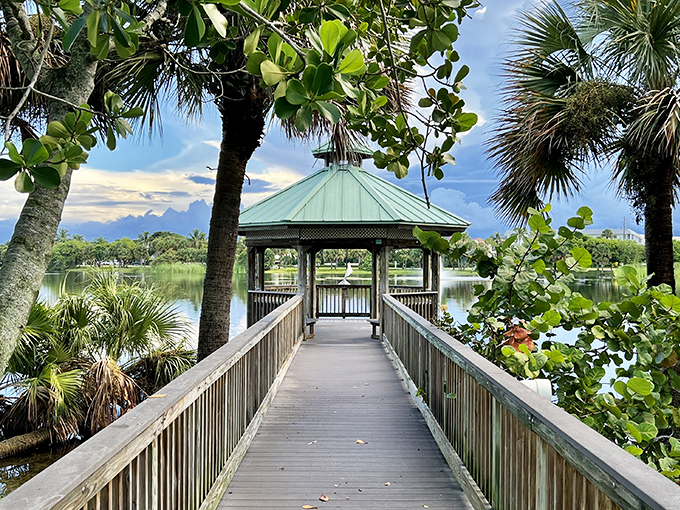 Waterfront real estate: This gazebo offers million-dollar views without the property taxes&mdash;the kind of outdoor living room Florida dreams are made of.