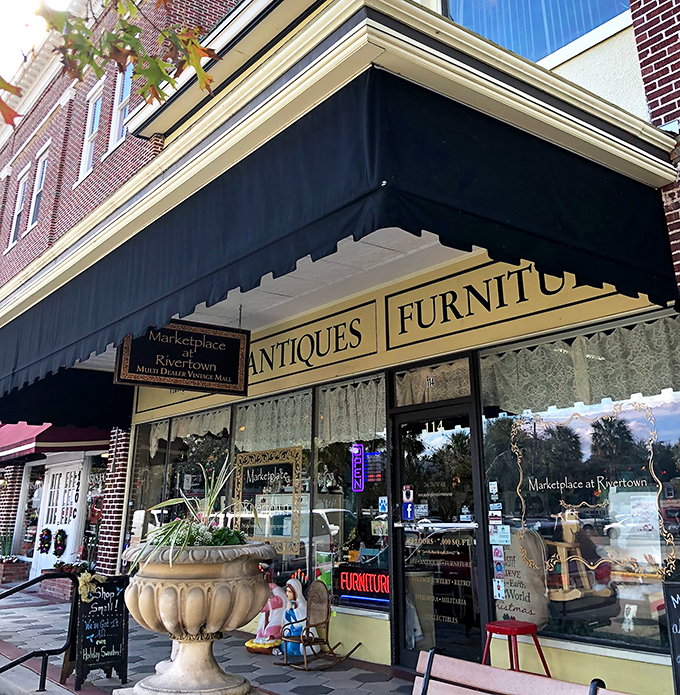 DeLand's historic Woodland Boulevard features the Marketplace at Rivertown, a popular destination for antique enthusiasts.
