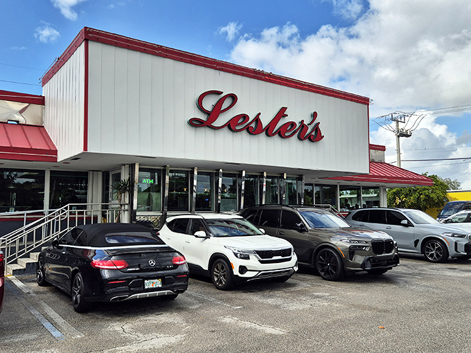 The clean lines and simple design of Lester's Diner hide a 24-hour operation where the coffee's always fresh and the pie case is a thing of beauty.