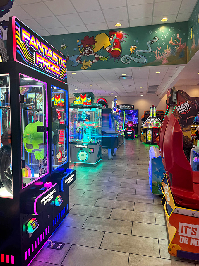 The arcade section makes Dave & Buster's look like your cousin's basement. Quarters required, inner child included free.