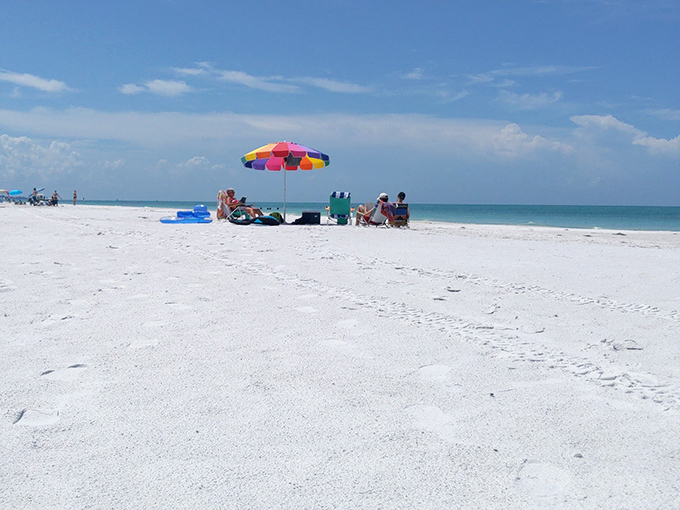 Beach Lounging Under Umbrella The ultimate Florida office setup &ndash; where "urgent emails" take a backseat to waves and sunshine.