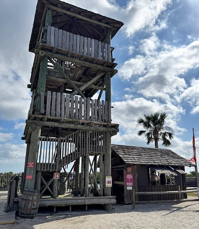 Climb up for a bird's-eye view of the grounds and imagine spotting approaching ships as anxious settlers once did.