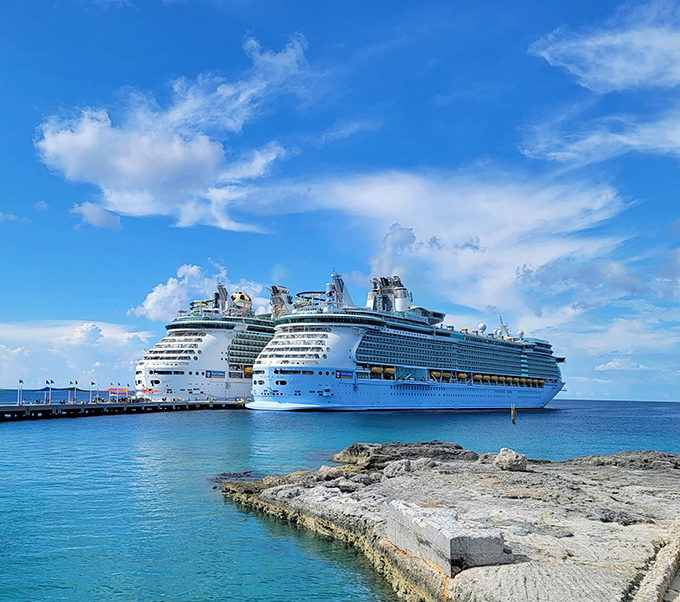 Massive cruise ships pass by, their passengers perhaps wondering why they didn't just book a week in this charming coastal hamlet instead.