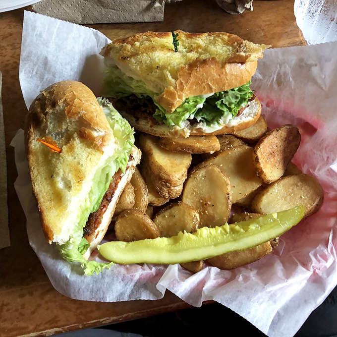Fish sandwich heaven! Crispy on the outside, flaky on the inside, with those famous potato coins that'll have you fighting over the last one.