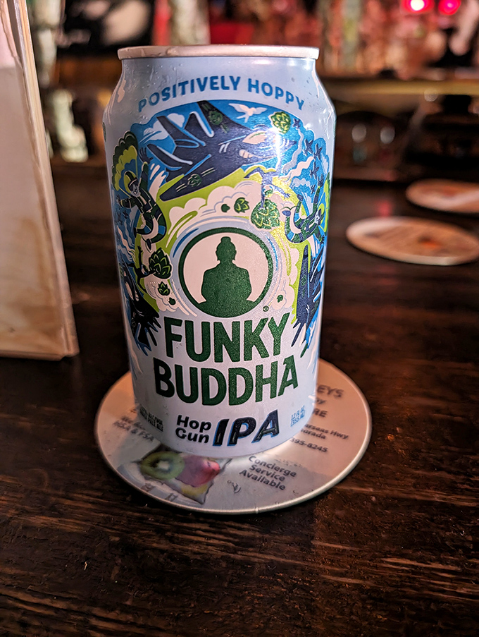 Funky Buddha IPA represents Florida's growing craft beer scene, bringing hoppy sophistication to this delightfully unsophisticated setting.