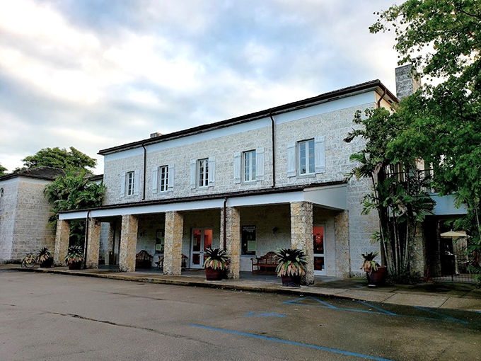 This historic structure blends colonial architecture with tropical surroundings, its stone columns standing strong against Florida's mercurial weather patterns.