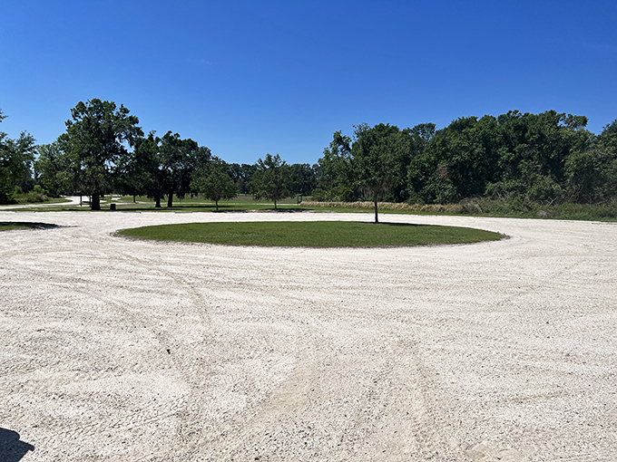 The staging area's circular design creates a natural gathering spot where riders prepare for their next adventure or celebrate the last one.