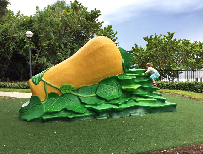 This giant squash climbing structure proves that vegetables can be fun when they're enormous and meant for scaling.