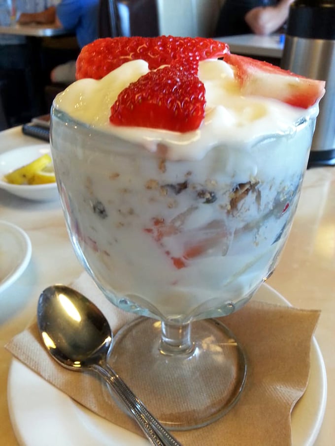 Layers of creamy goodness and fresh fruit create a parfait that's both breakfast-justifiable and dessert-worthy &ndash; the ultimate culinary loophole.