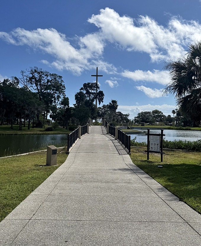 The pathway stretches toward the horizon like an invitation to discovery, with each step revealing more of St. Augustine's historical treasures.