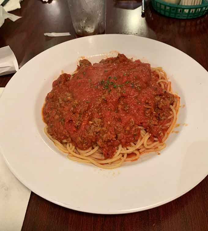 Spaghetti with meat sauce delivers straightforward Italian-American comfort food that hits the spot every time.