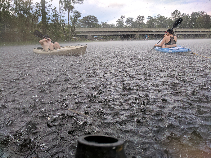 Florida's famous afternoon showers create magic on the water &ndash; turning a peaceful paddle into a mesmerizing dance of raindrops.