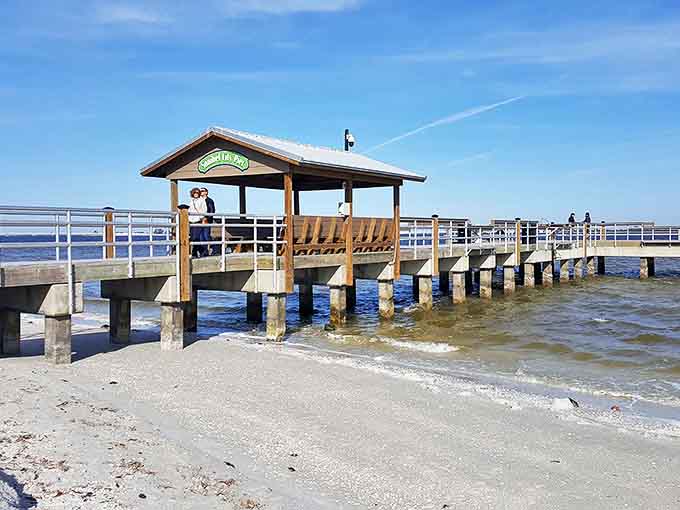 Sanibel City Pier: Where fishing lines dangle with hope and dolphins occasionally swim by as if checking on their human neighbors.