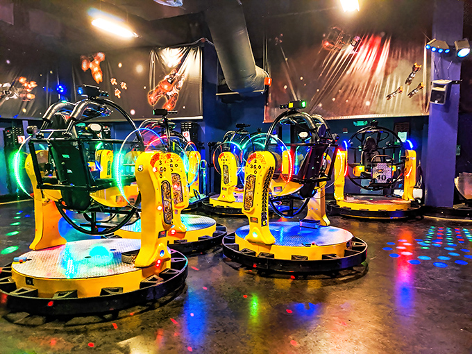 Glowing pods invite thrill-seekers to experience zero-gravity fun without the inconvenience of actual space travel or astronaut training.