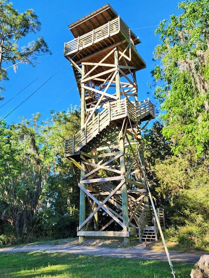 The towering observation platform that offers breathtaking views for those who prefer their thrills with solid ground beneath their feet.