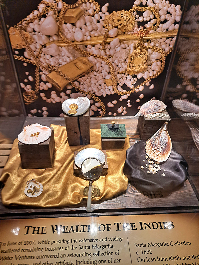 Pearls and gold chains from the Santa Margarita shipwreck &ndash; underwater for centuries before returning to dazzle modern eyes.