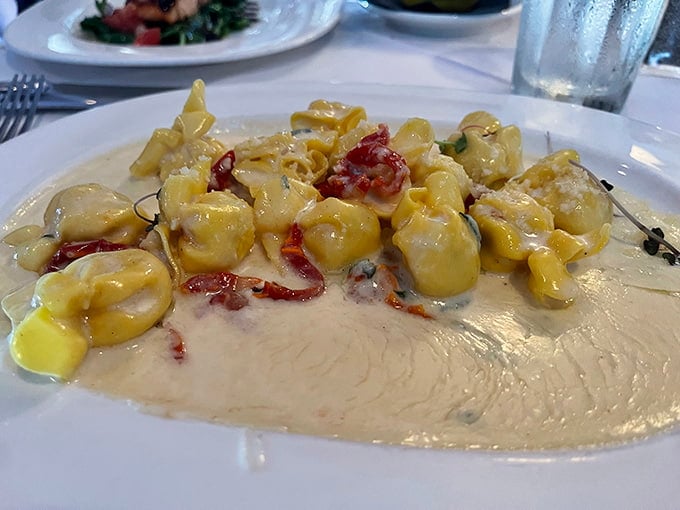Gnocchi pillows swimming in creamy sauce with bacon, because sometimes you need carbs wrapped in more deliciousness.