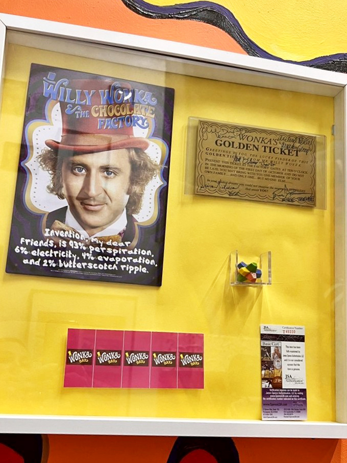 Willy Wonka watches over the proceedings, reminding visitors that imagination and candy have always been natural partners in creating pure magic.