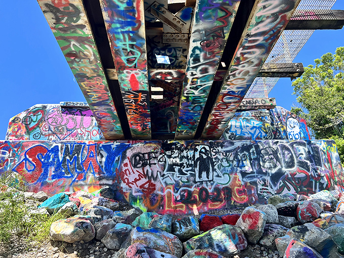 Abstract layers of overlapping paint create unintentional masterpieces, proving that collaboration can be beautiful even when unplanned.