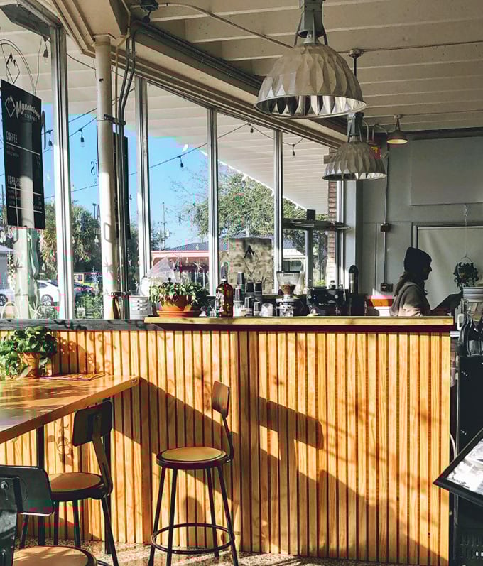 The caf&eacute; offers refreshments with a side of sunshine, where every sip of fresh orange juice connects you to the tower's fruity roots.