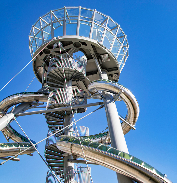 This towering marvel makes each step build anticipation for the brief but glorious surrender to gravity that awaits at the summit.