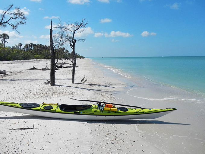 Adventure awaits with every beach landing, as kayakers discover secluded spots accessible only to those willing to paddle.