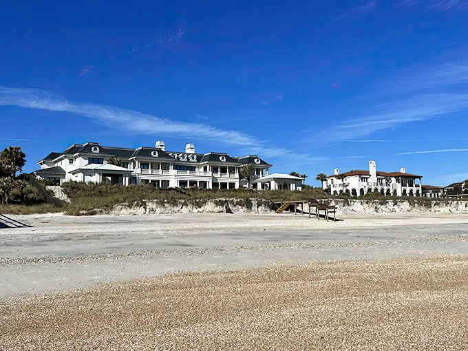 Coastal luxury meets natural beauty where elegant oceanfront homes stand sentinel over Mickler's pristine shoreline.