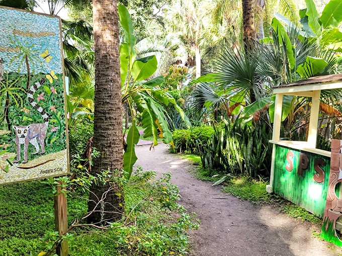 Pathway: Brick-lined journeys through lush tropical gardens create the feeling of discovering a secret jungle paradise hidden in plain sight.