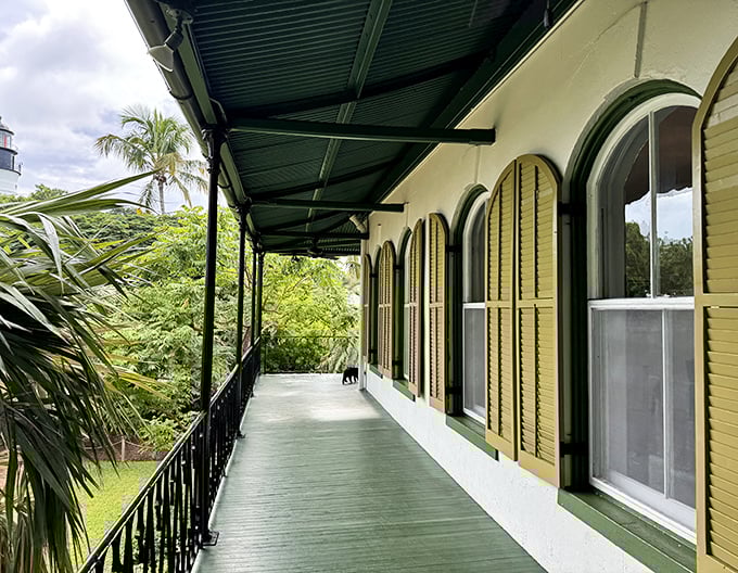 The wraparound porch offered Hemingway cool breezes and contemplative space. Today it provides visitors with the same tranquility, minus the daiquiri service.