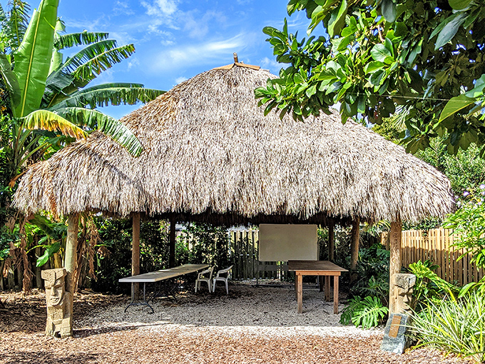 This charming thatched hut looks like the perfect spot to plan your tropical escape, even though you're already in one.