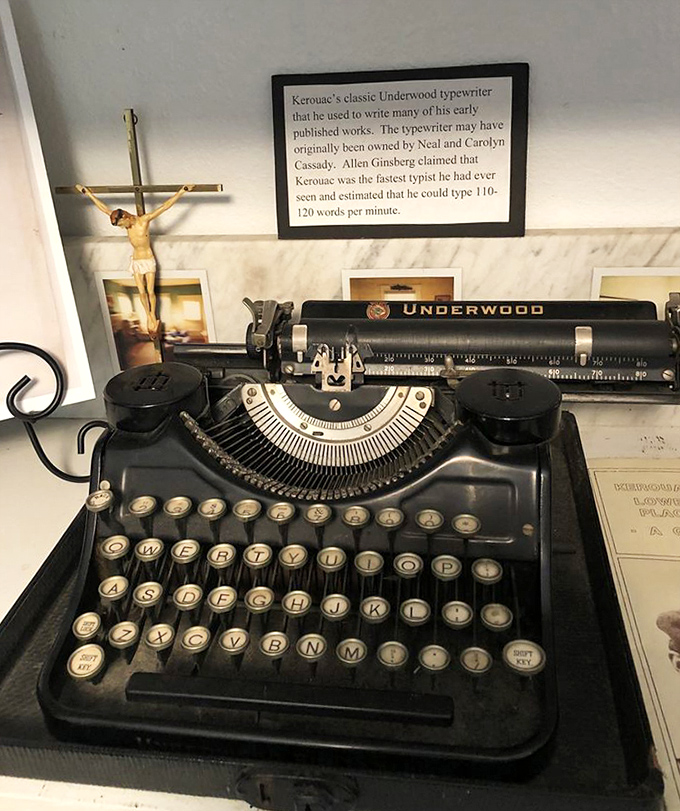 Kerouac's legendary Underwood typewriter &ndash; the instrument that captured his jazz-influenced spontaneous prose at astonishing speeds.