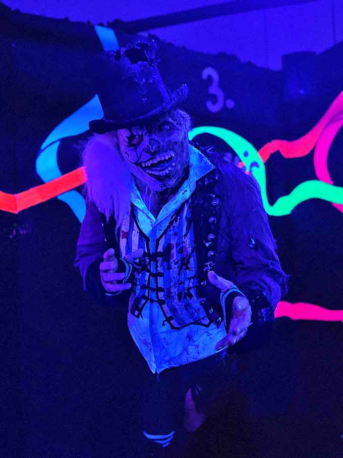 The zombie clown's thousand-yard stare suggests he's seen things that would make your nightmares have nightmares. Those eyes follow you everywhere.